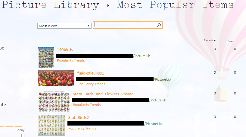 SPO Classic view - Most Popular not available in picture library ...