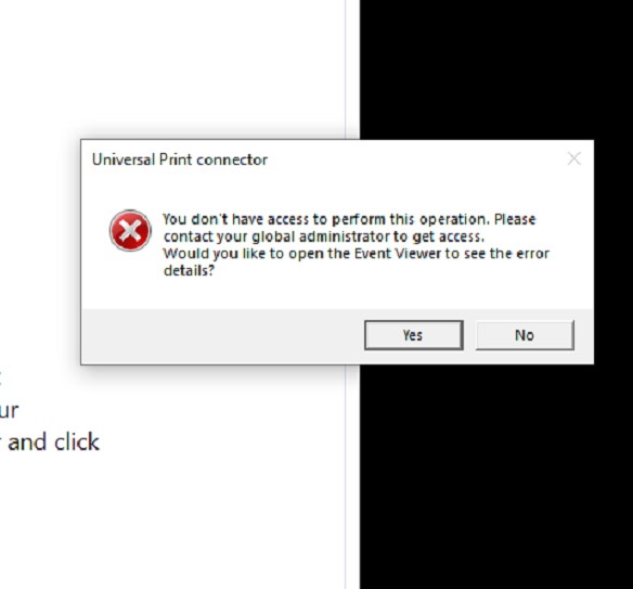Universal Print Connector - You don't have access.. | Microsoft ...