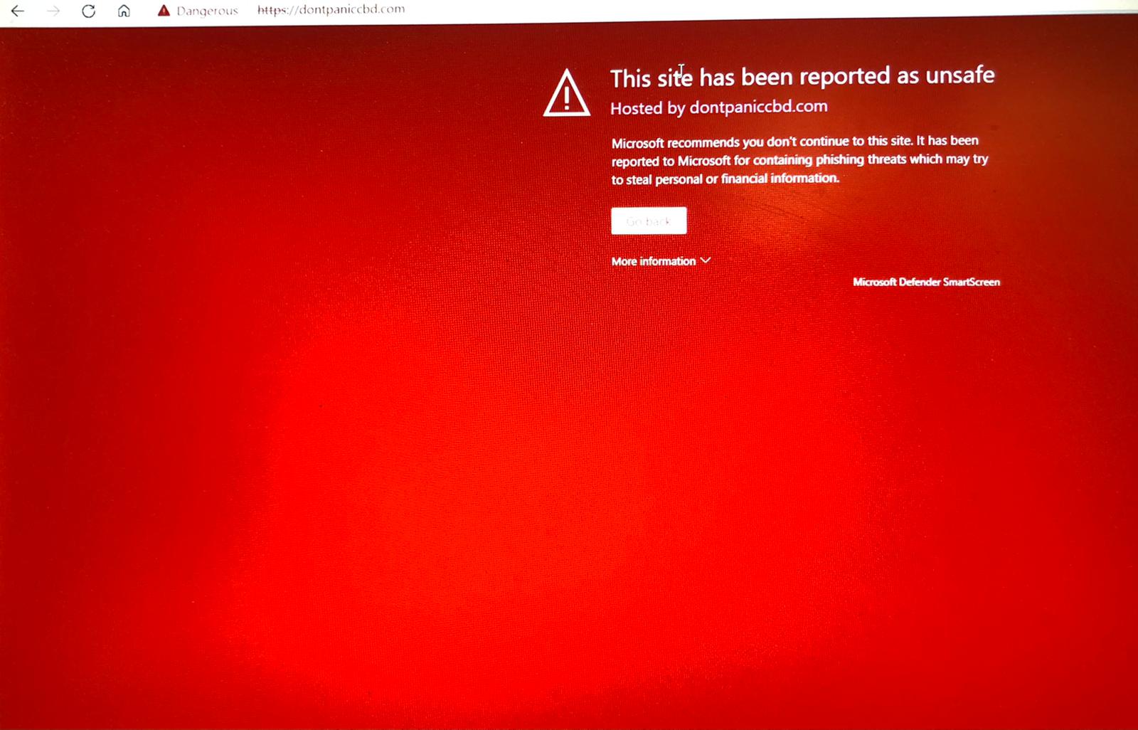 Phishing site screen | Microsoft Community Hub