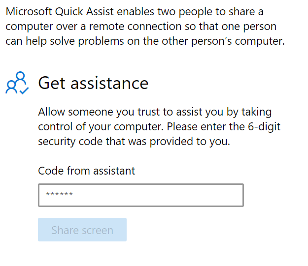 Quick Assist Login Issue When Giving Assistance | Microsoft Community Hub