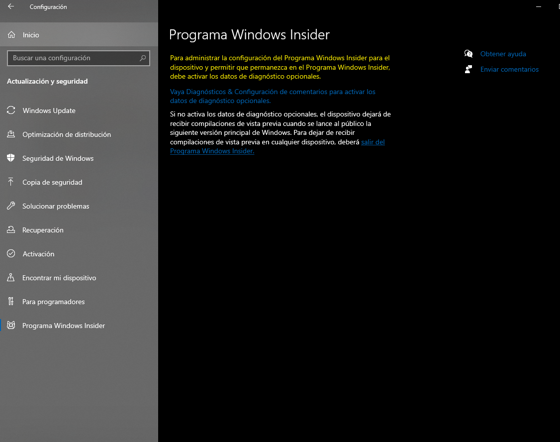 Configuración Windows Insider. | Microsoft Community Hub