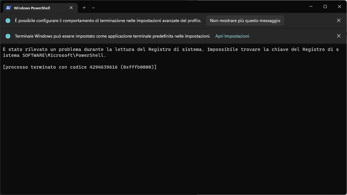 I installed Windows Terminal which was not installed before, but PowerShell it gives me this ...