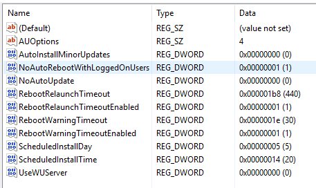 Windows update registry settings question | Microsoft Community Hub