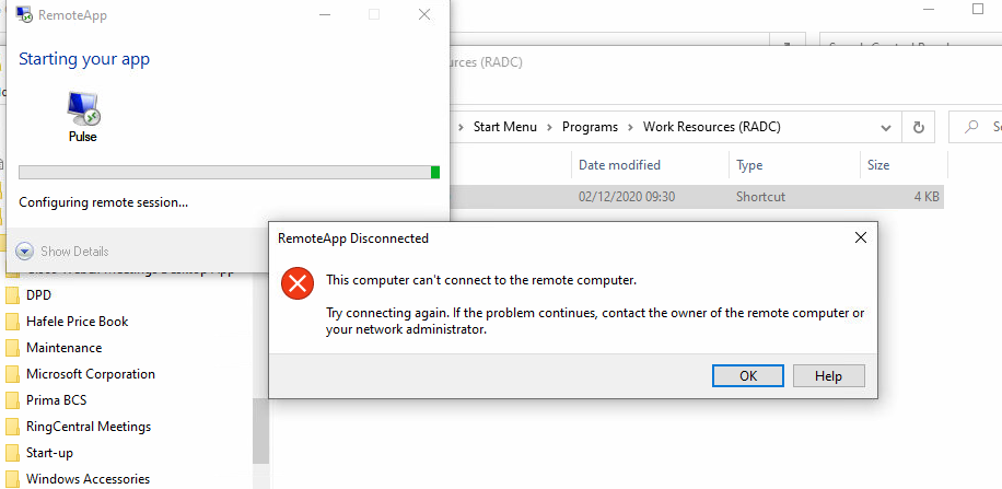 RemoteApp doesn't connect on domain joined computers | Microsoft ...