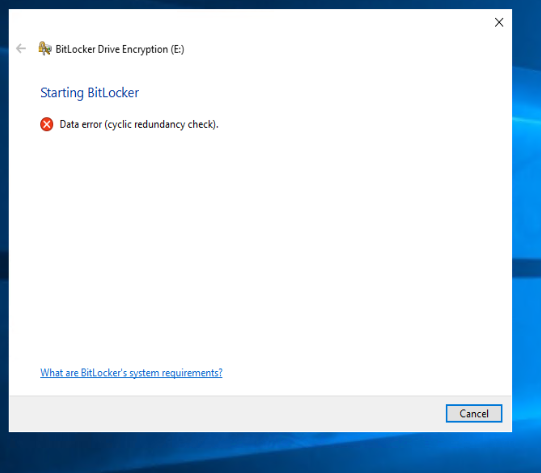 Error trying to turn on Bitlocker | Microsoft Community Hub