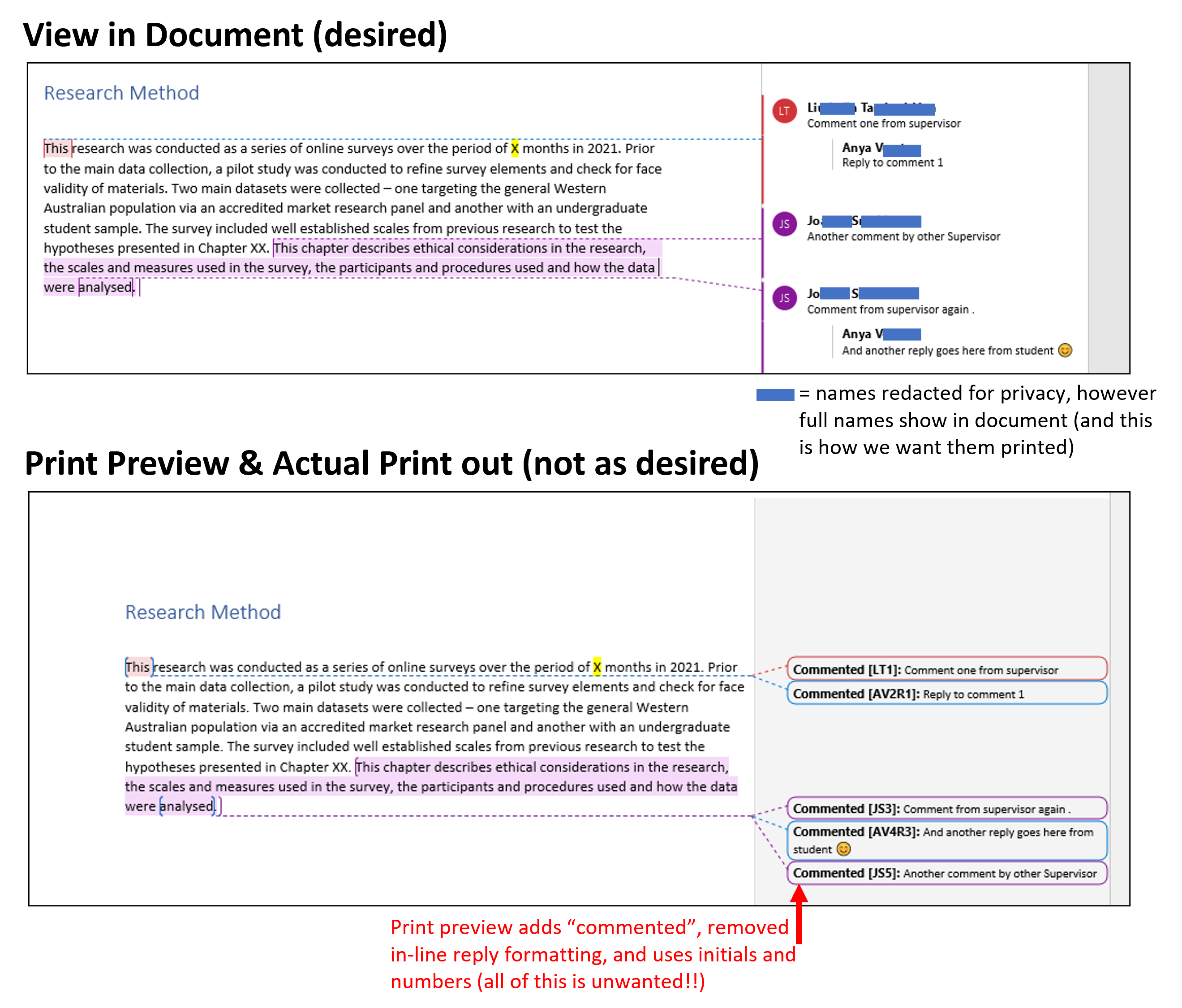 Markup printing differently to document view | Microsoft Community Hub