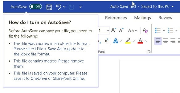 Autosave Not Working | Microsoft Community Hub