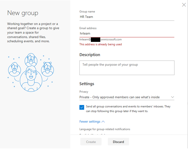 Outlook online and 2016 Desktop cannot find an Office 365 group created ...