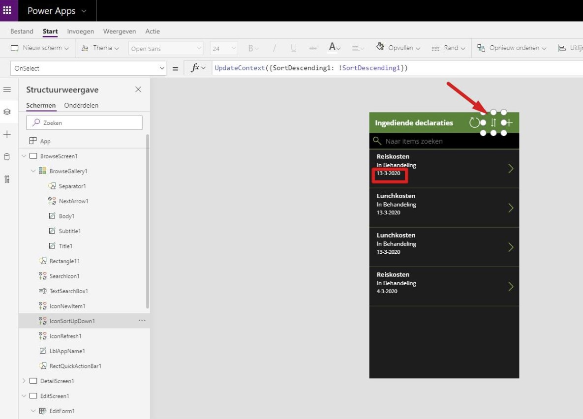 PowerApp Sort function | Microsoft Community Hub