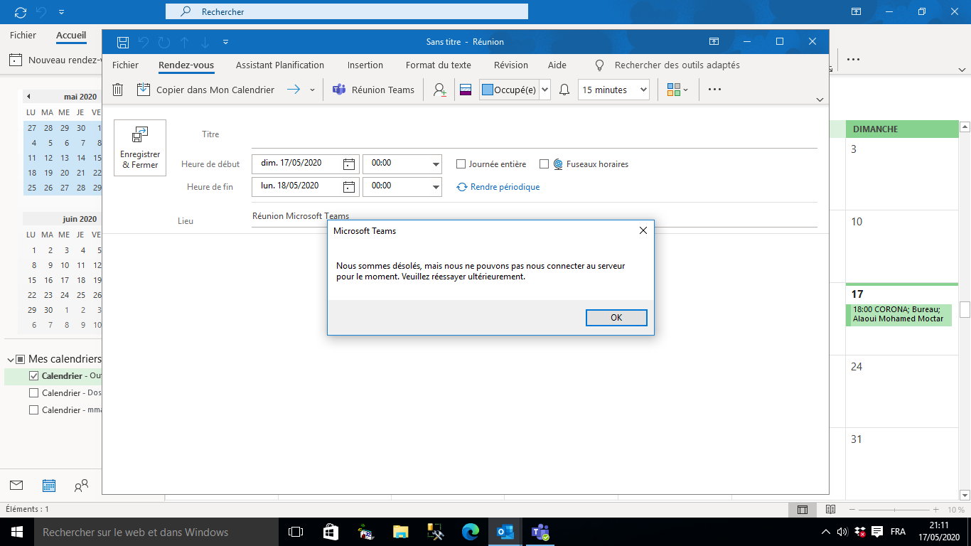 impossible to create a new TEAMS from outlook 365 | Microsoft Community Hub
