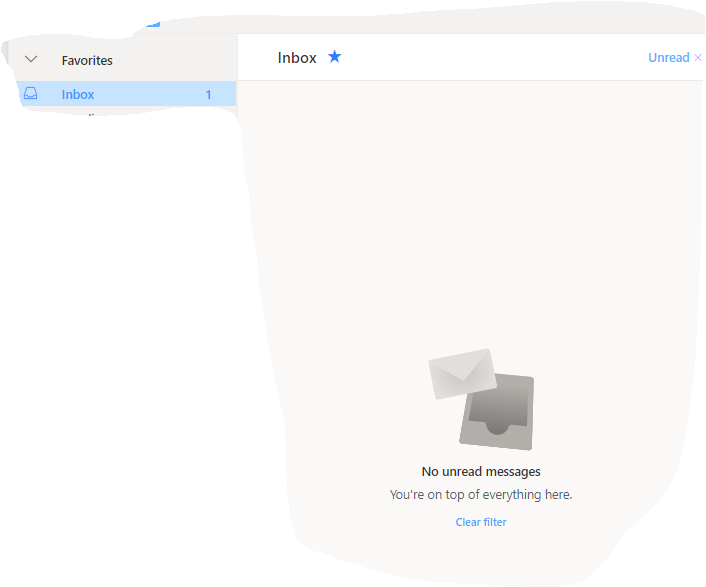Unread email in inbox | Microsoft Community Hub