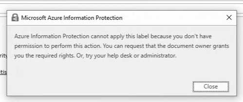 AIP Permissions error | Microsoft Community Hub