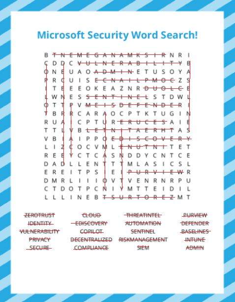 Introducing Microsoft Security Fun Fridays! This week's game- Word ...