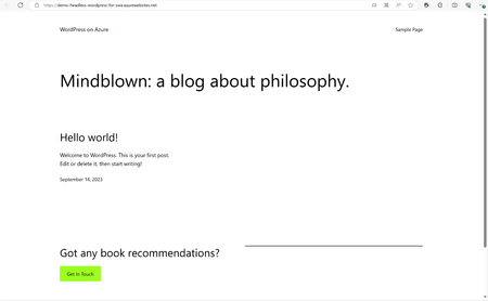 Integrating WordPress on App Service with Azure Static Web Apps | Microsoft Community Hub