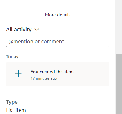 Removing all activity section from sharepoint list | Microsoft Community Hub