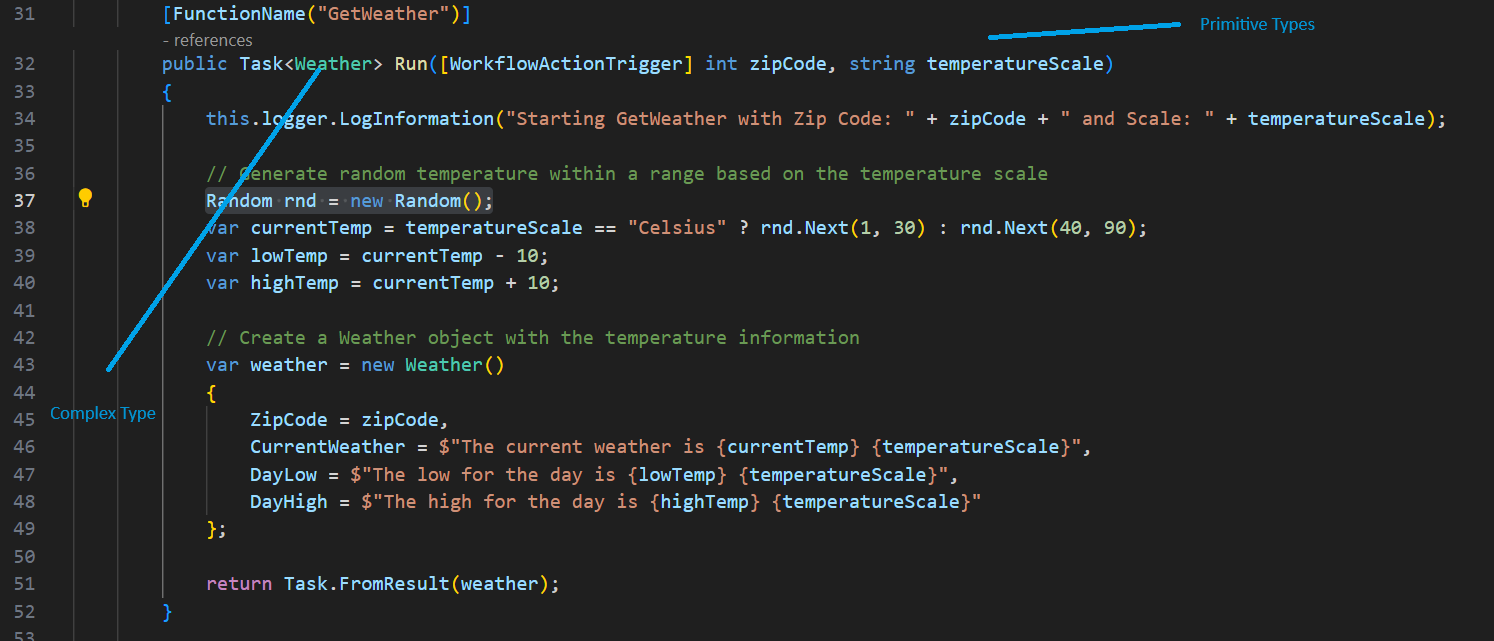 Passing Complex Objects to .NET Framework Custom Code in Azure Logic Apps (Standard)
