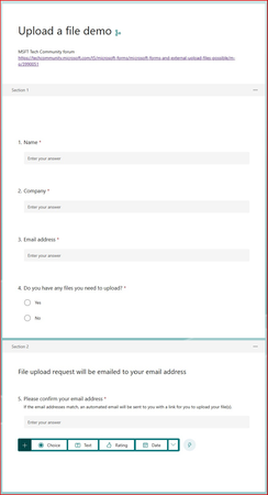 Microsoft forms and external upload files possible? | Microsoft Community Hub