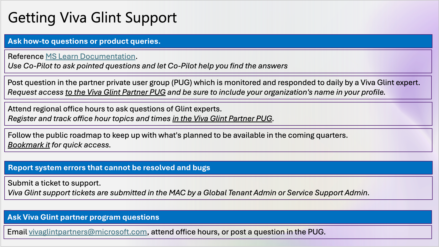 Viva Glint Support and Technical Resources | Microsoft Community Hub