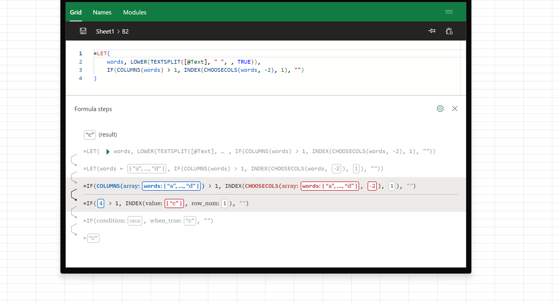 A new way to debug formulas from Excel Labs