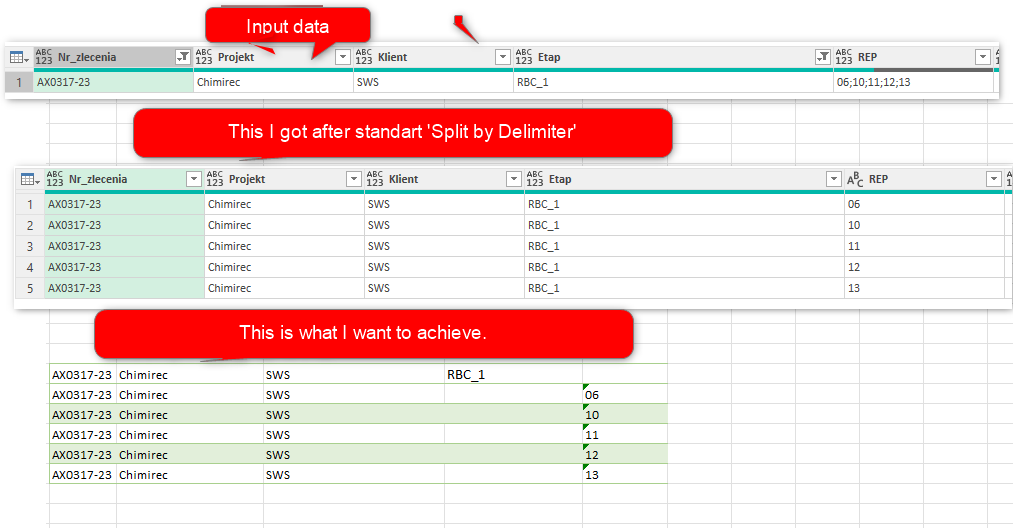 Power Query Split Rows Into Columns But With Some Conditions Microsoft Community Hub