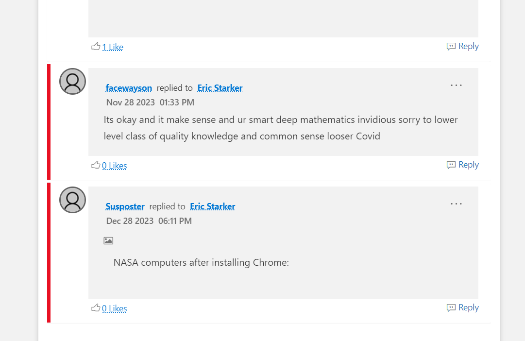 The images of the discussions and answers aren't visible. | Microsoft Community Hub