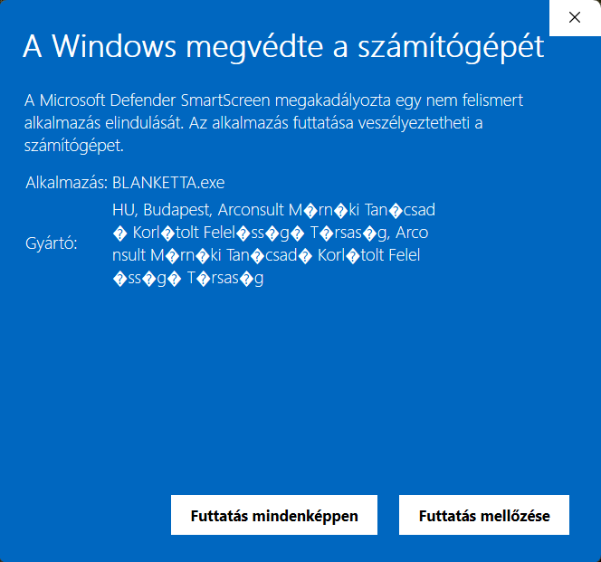 Wrong character encoding in smartscreen Publisher info warning ...