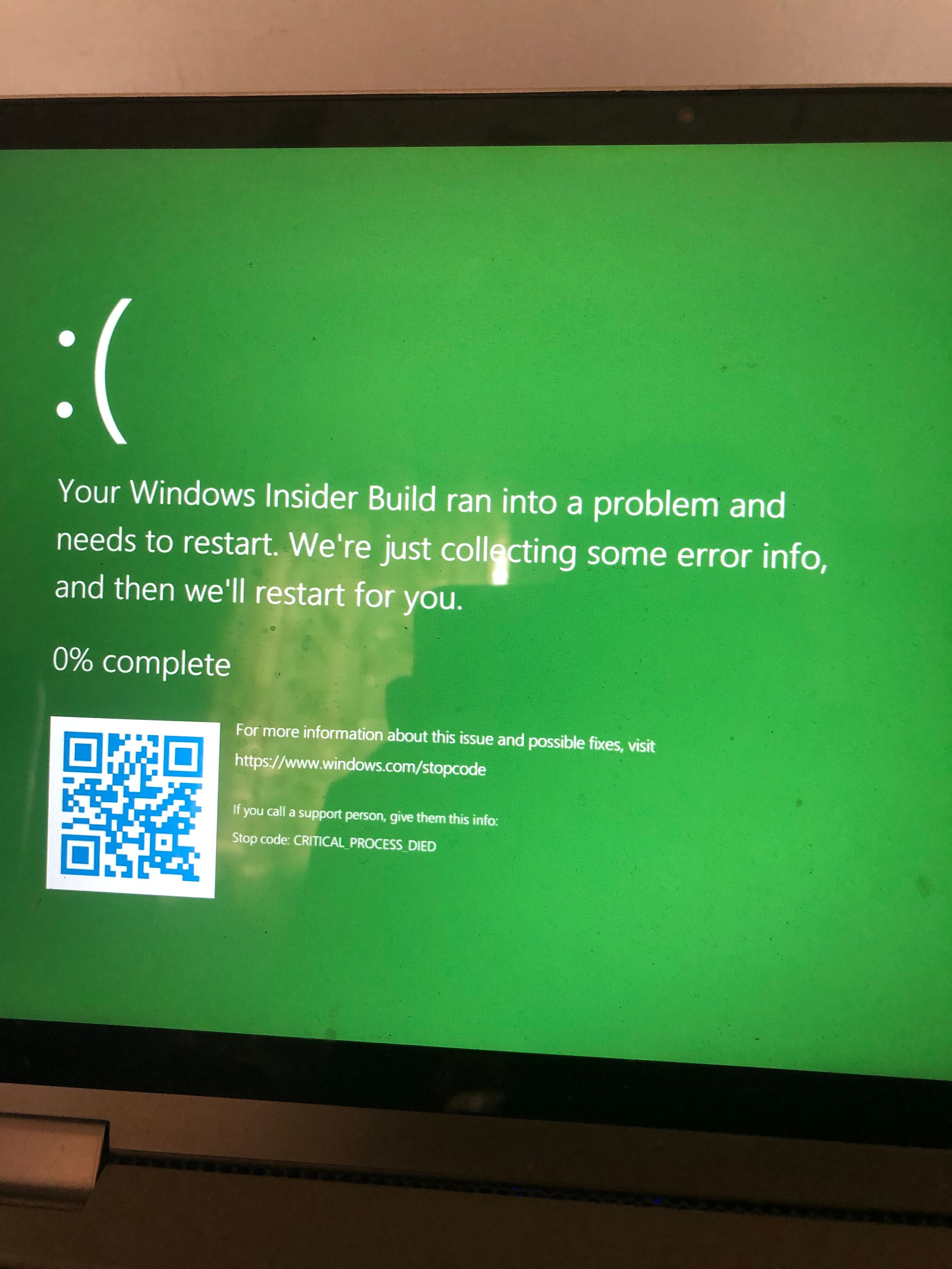 Windows Insider Blue screen error | Microsoft Community Hub
