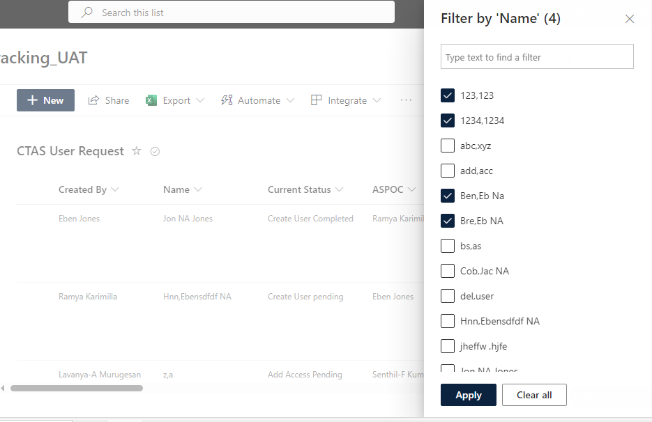 SharePoint Online List Default Filter Issue. | Microsoft Community Hub