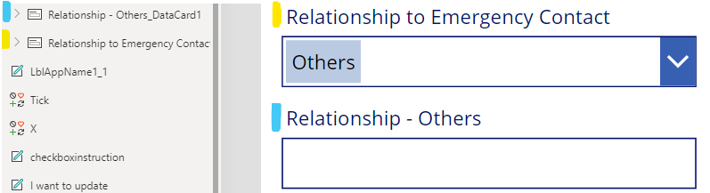 Single line text field to be hidden except when Others is selected from ...