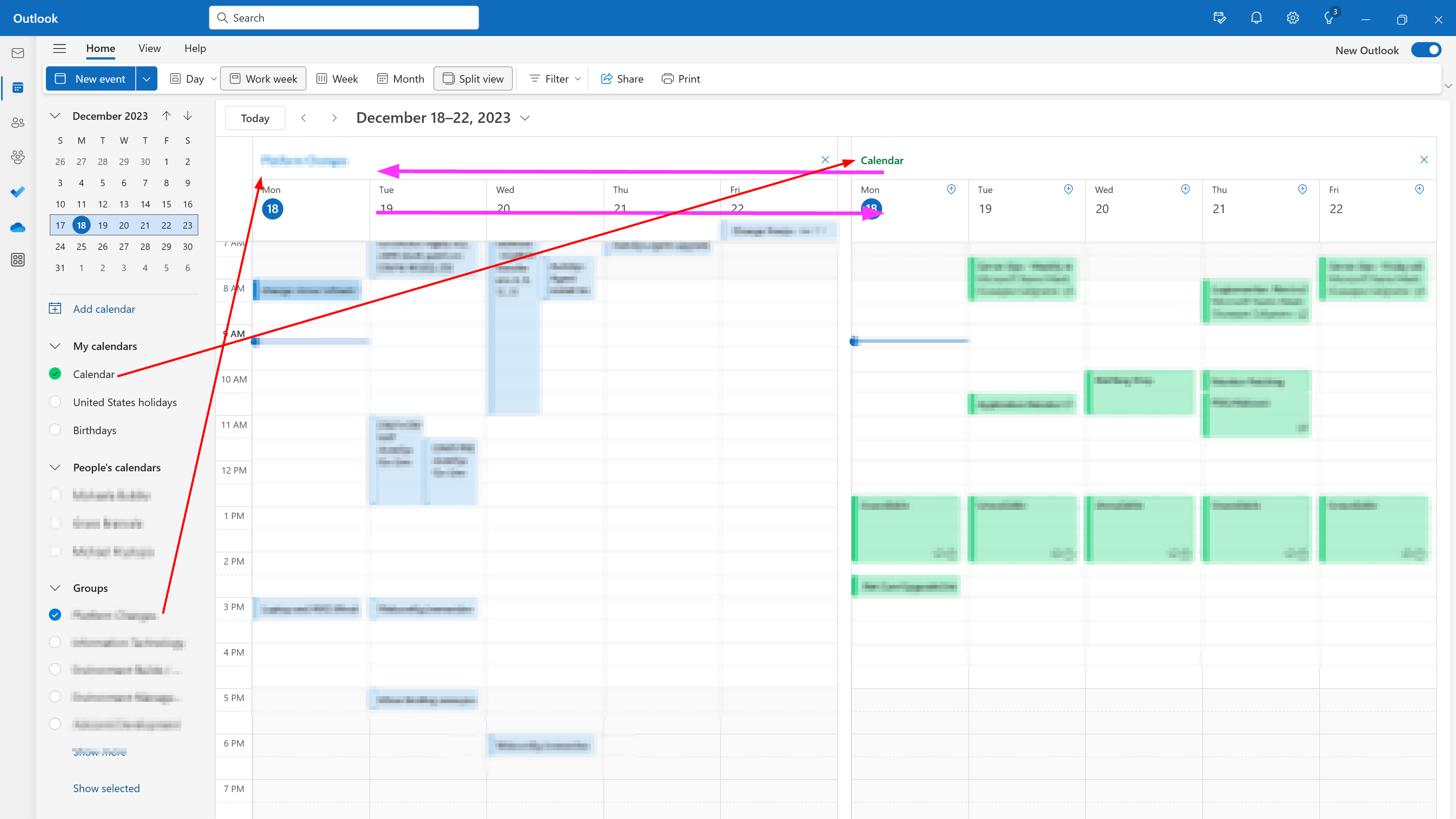 Can't seem to be able to rearrange my calendars and they're backwards ...