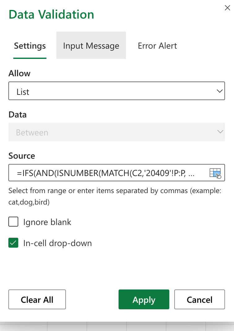 Data Validation Cascading dropdown lists | Microsoft Community Hub
