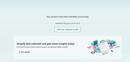How can users edit their Microsoft form response after submitting