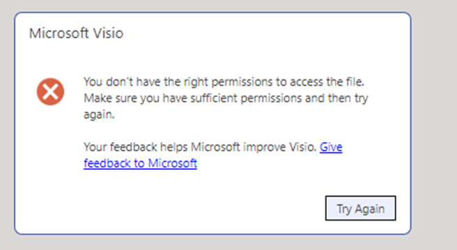 Visio permissions error when using SharePoint File & Media Web part ...