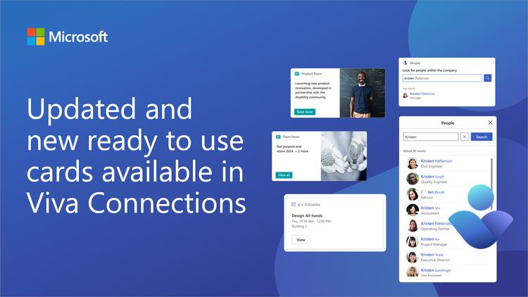 Updated and new ready to use cards available in Viva Connections ...