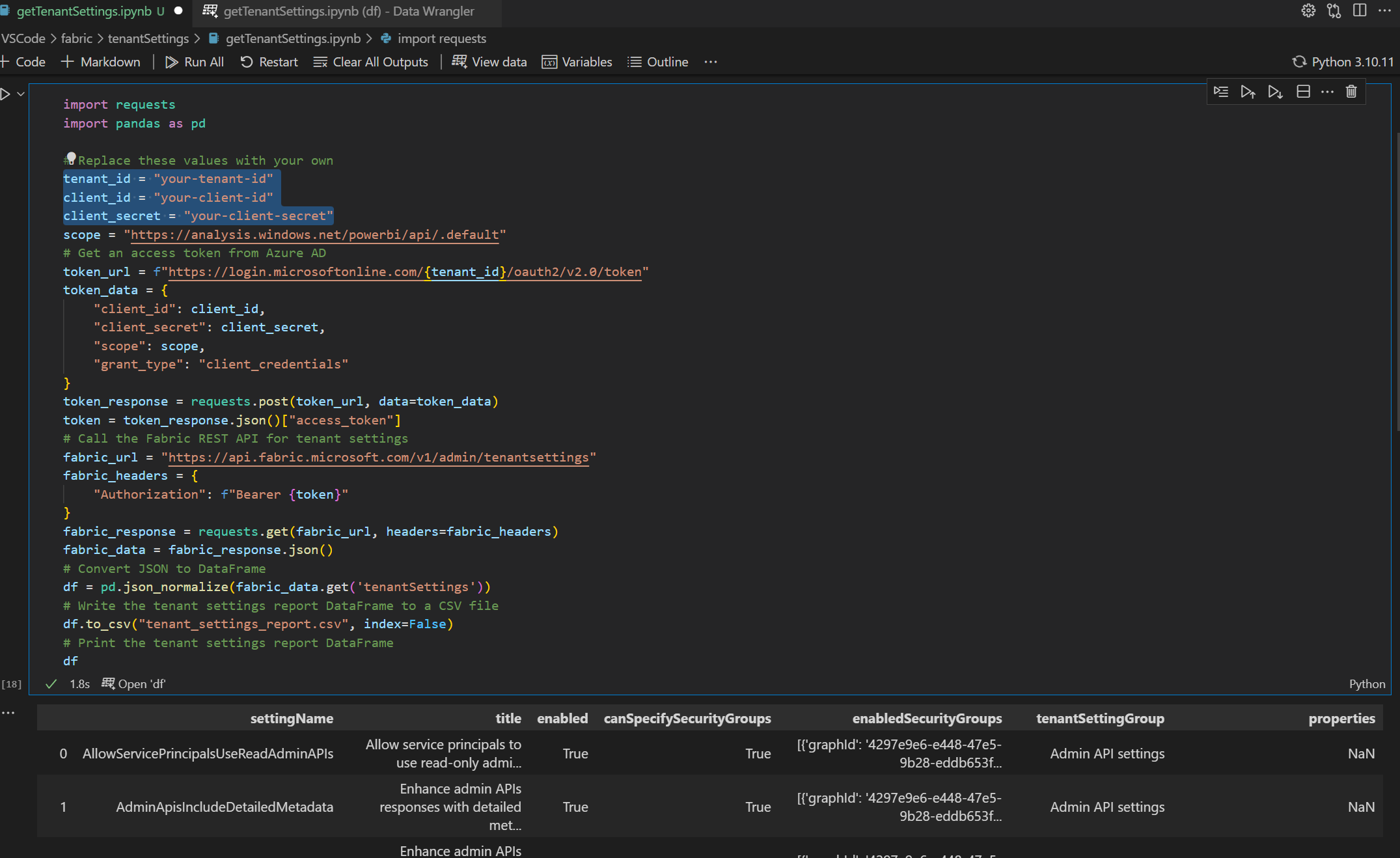 Extracting Tenant Settings From Microsoft Fabric Using Python And The Rest Api Microsoft