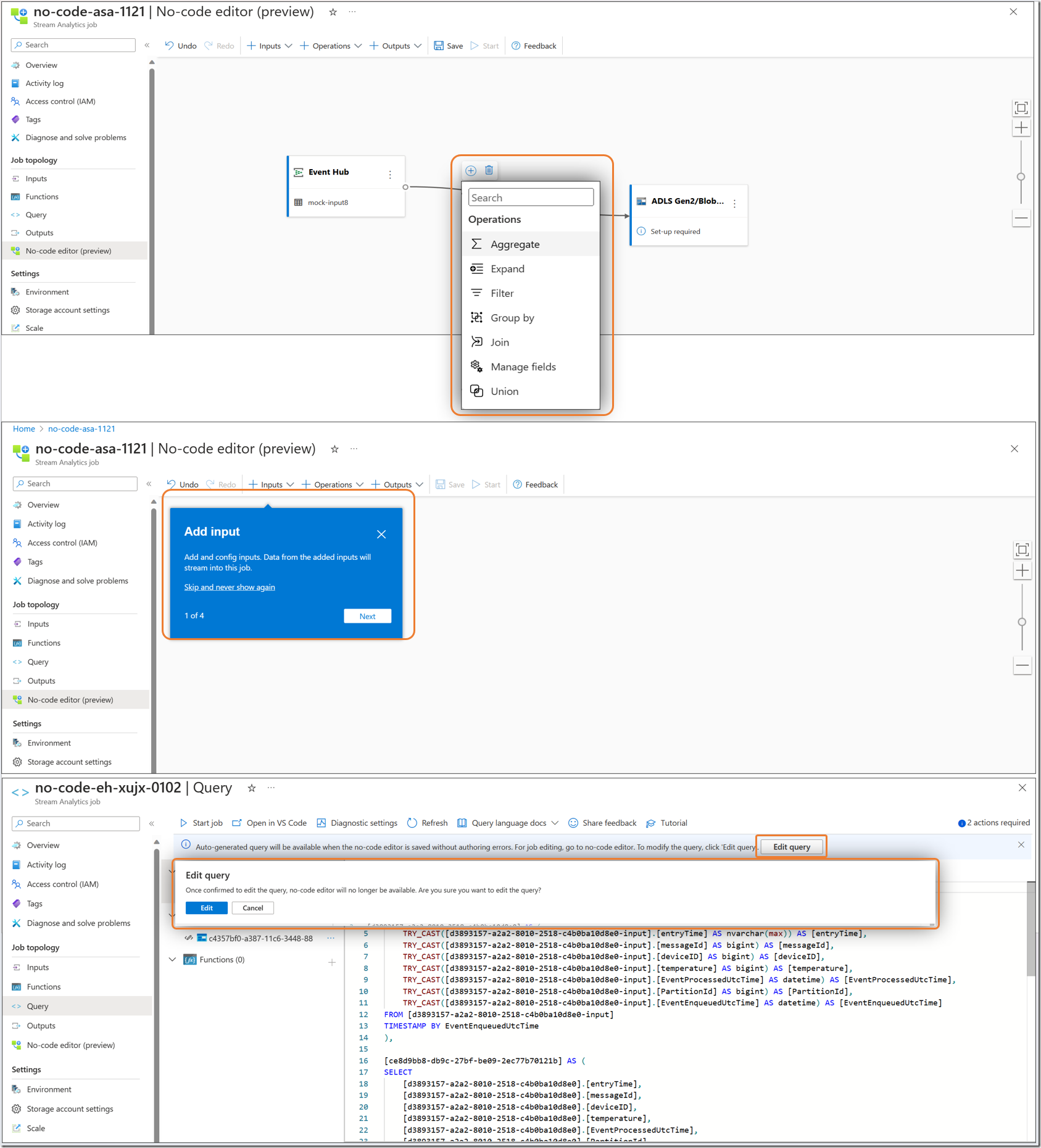 Azure Stream Analytics No Code Editor New Features And Improvements In