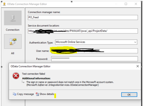 Facing an Authentication Issue with ODATA connector for Project online with MFA in SSIS ...