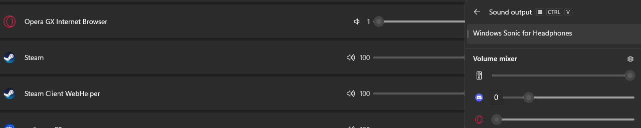 volume mixer doesnt go below 1 (even if you're on 0 it still has noise ...