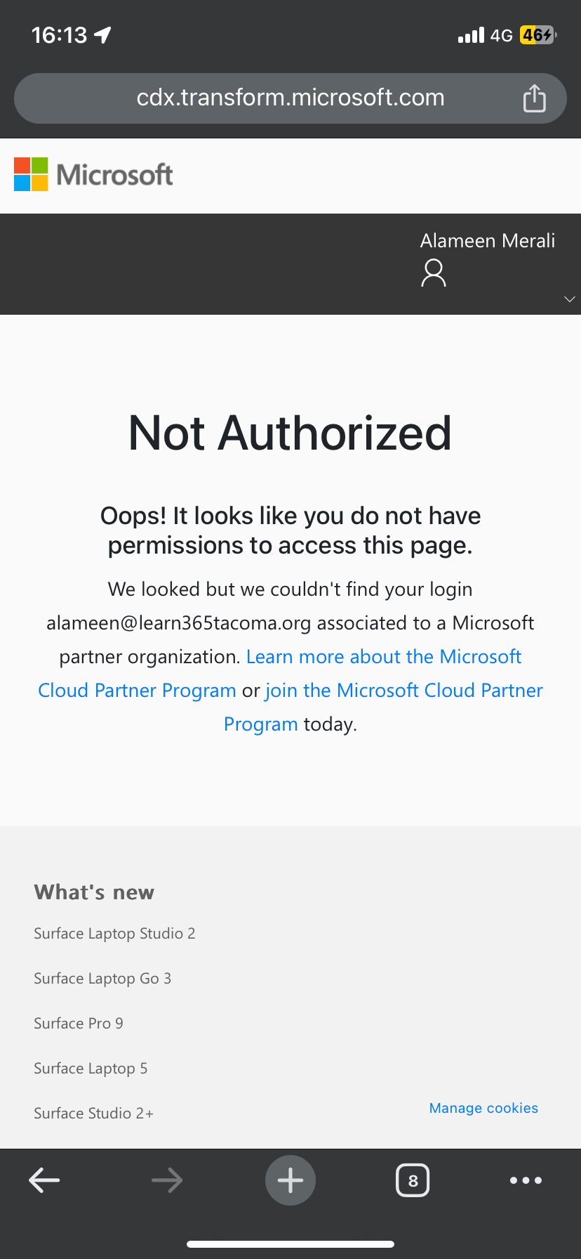 RE: CDX Throws “Unauthorized” | Microsoft Community Hub