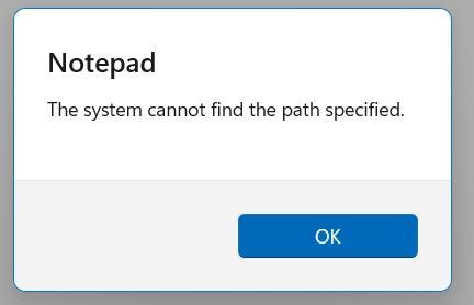 "Notepad cannot be found" error for excel script | Microsoft Community Hub