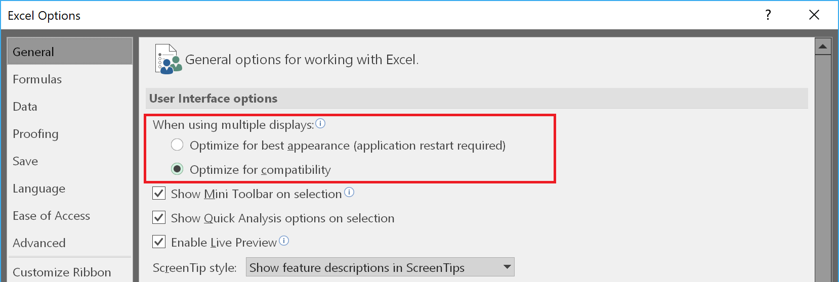 Group Policy for O365 searched: Optimize for Compatibility (high ...