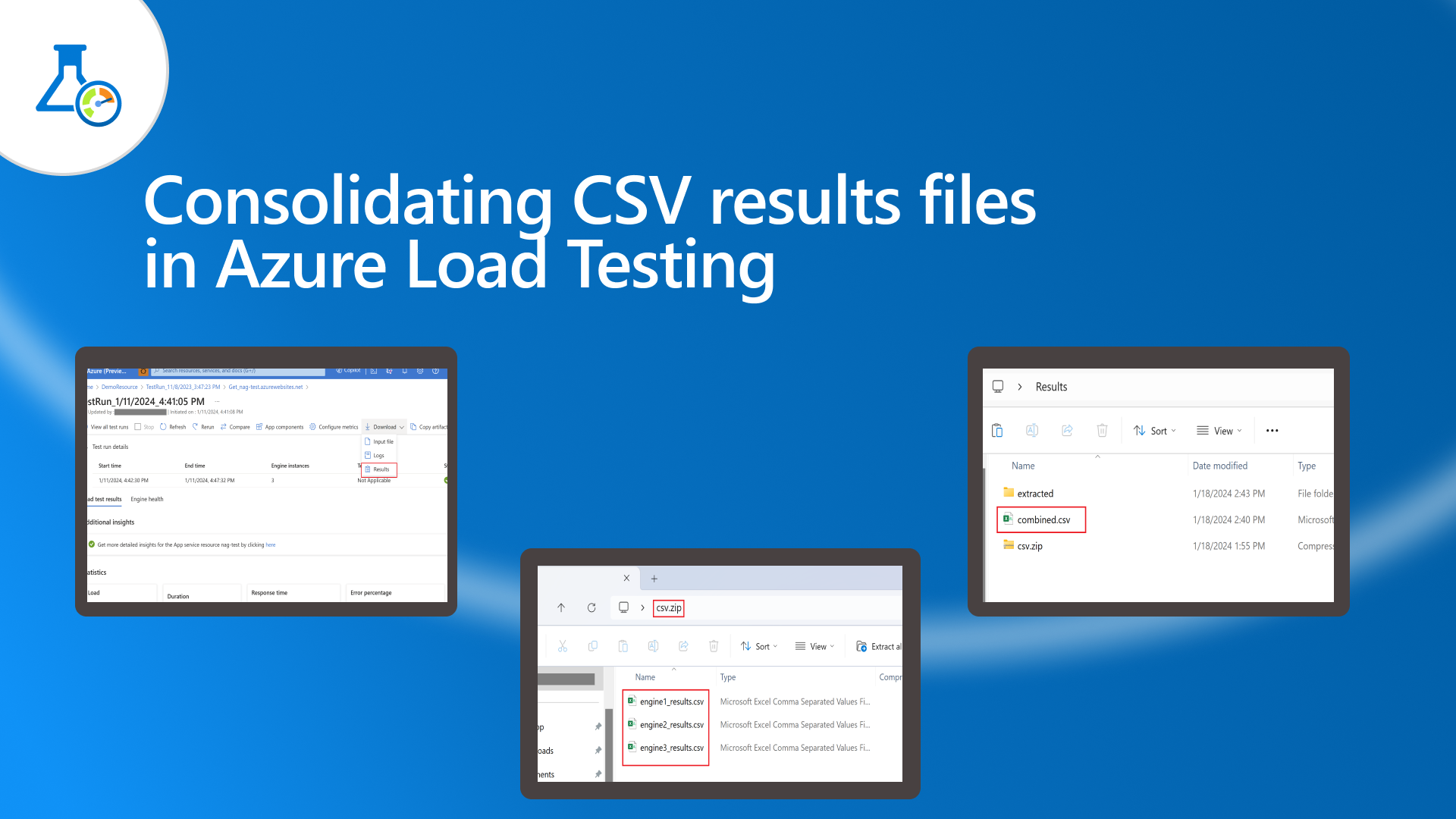 Consolidating CSV results files in Azure Load Testing