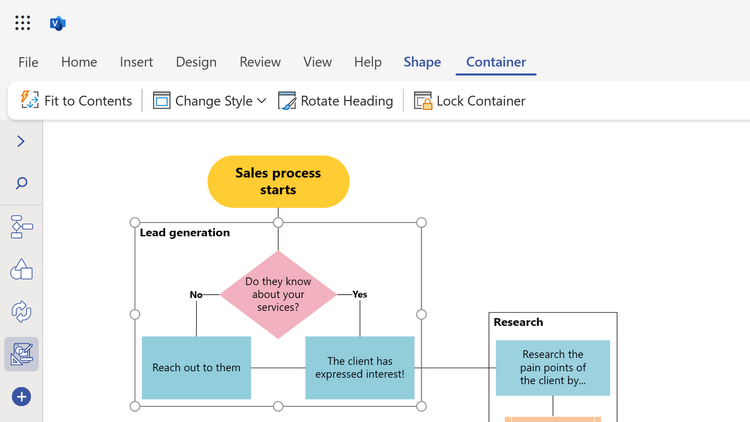 Visually group shapes in your diagrams with containers in Visio for the ...