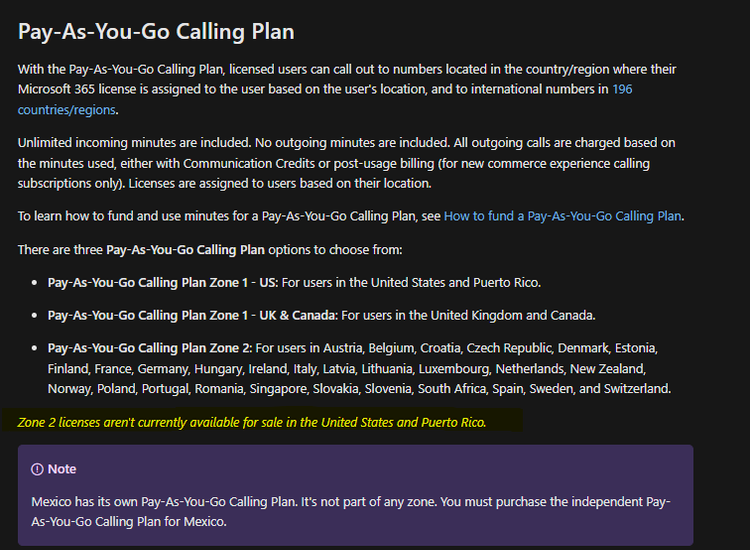 Teams Phone Calling Plan Country Zone 2? | Microsoft Community Hub