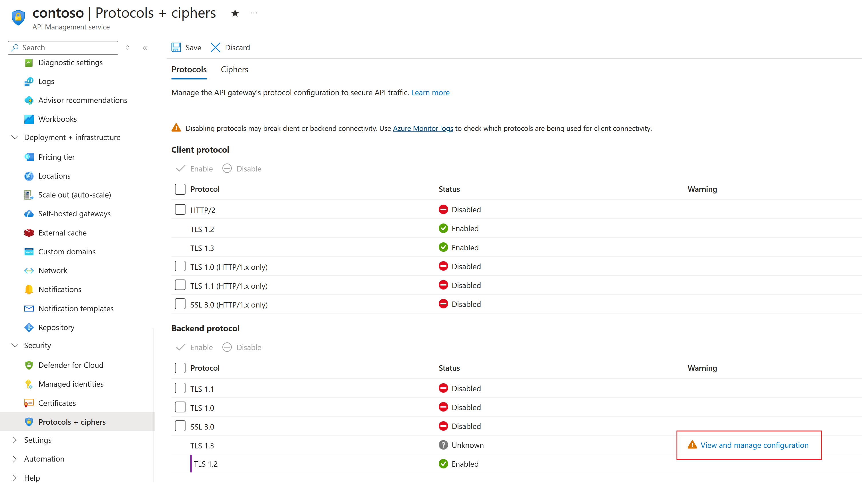 Announcing the availability of TLS 1.3 in Azure API Management in Preview