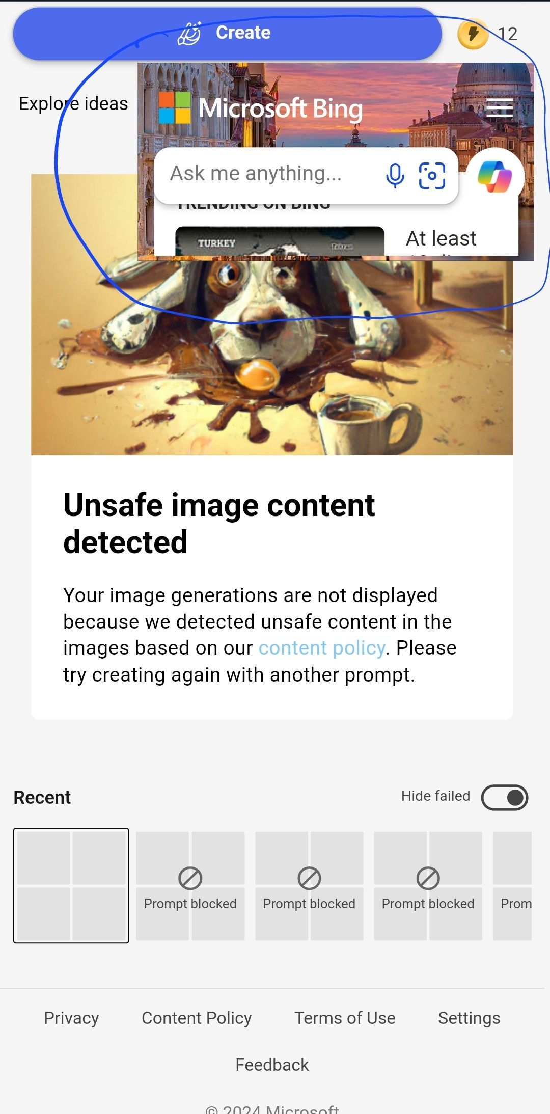 Strange tile when trying to create image | Microsoft Community Hub