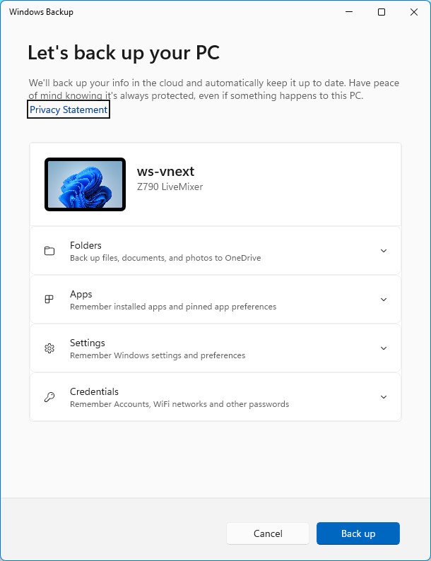 FEATURE REQUEST - b26040 - disable non-server typical features, like Modern Windows Backup ...