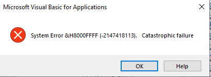 Microsoft Visual Basic for Applications System Error &H8000FFFF ...