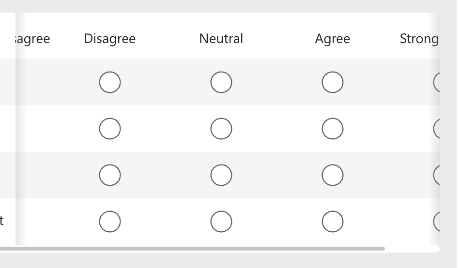 Choice question options cut-off requiring scrolling to view all options ...