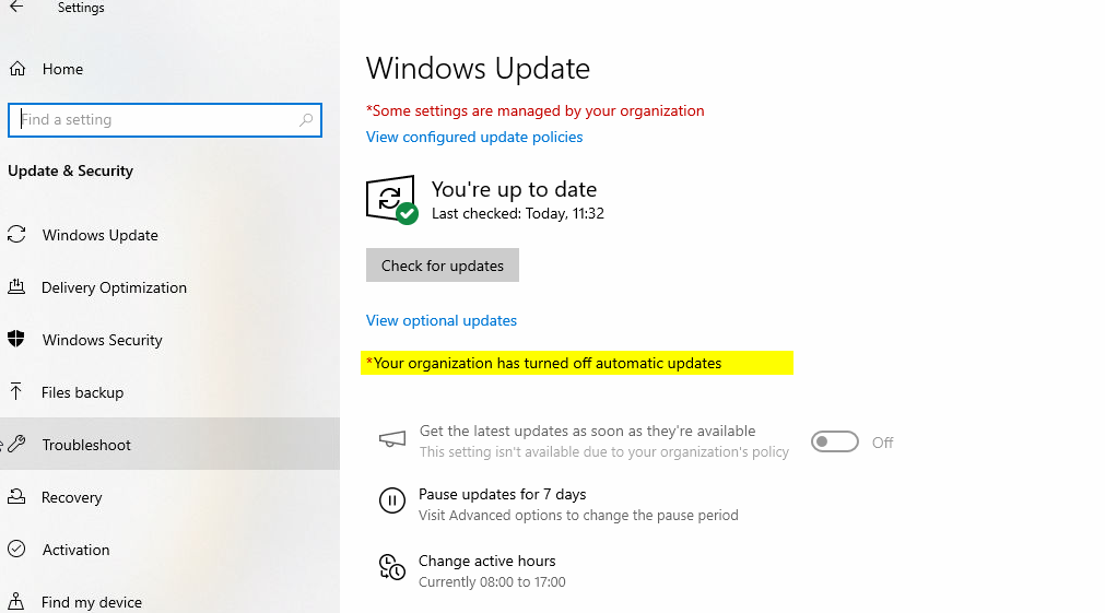 Computer only in Intune receive GPO for Windows Update causing blocking of update | Microsoft ...